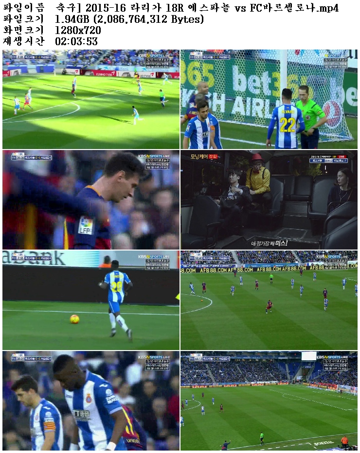 축구] 2015-16 라리가 18R 에스파뇰 vs FC바르셀로나